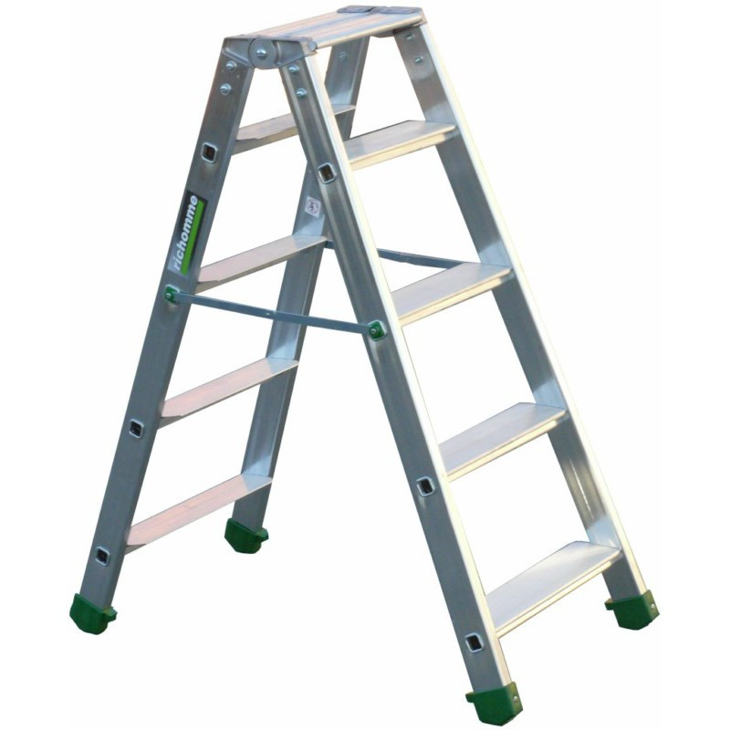 Echelle double marches plates aluminium 4 marches + tablette Richomme ...